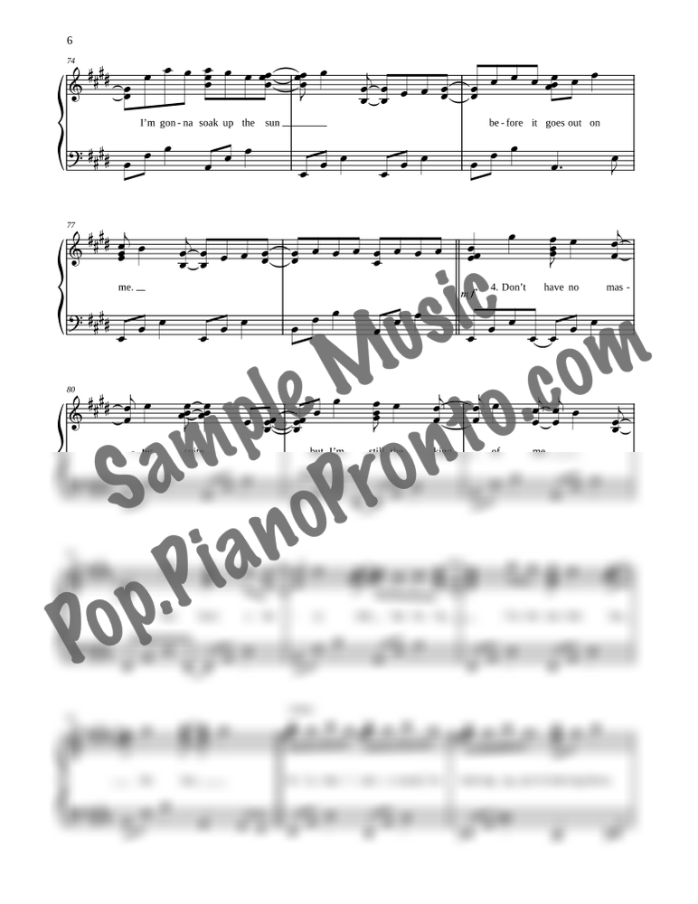 Soak Up The Sun (Intermediate: Lyrical Version) By Sheryl Crow - F.M. Sheet Music - Pop ...